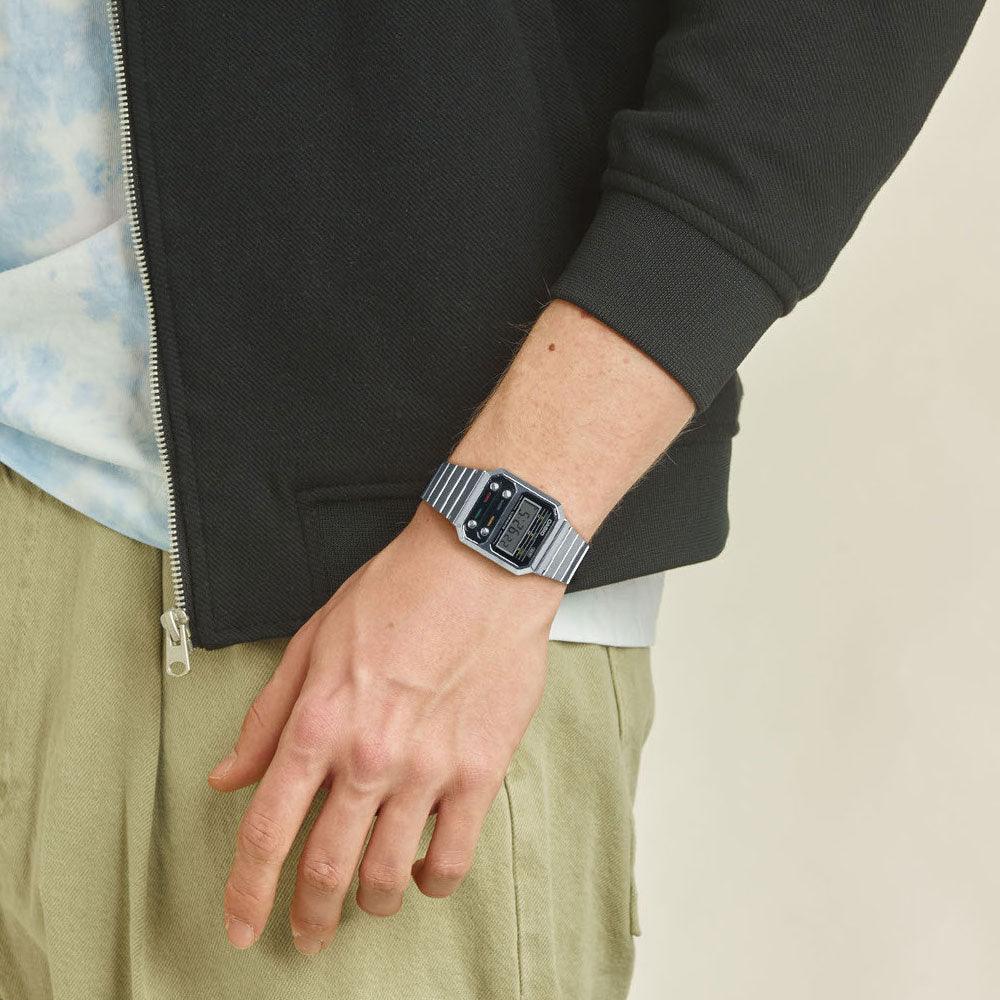 Casio Vintage Silver Watch A100WE-1A